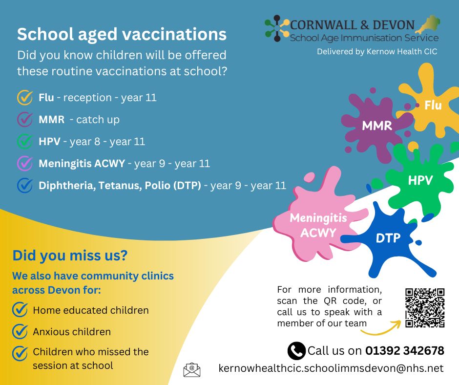 School aged Vaccinations – Sid Valley Practice